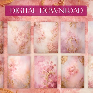 Big Bundle, Pink Junk Journal Paper, Digital Download, Watercolor ...