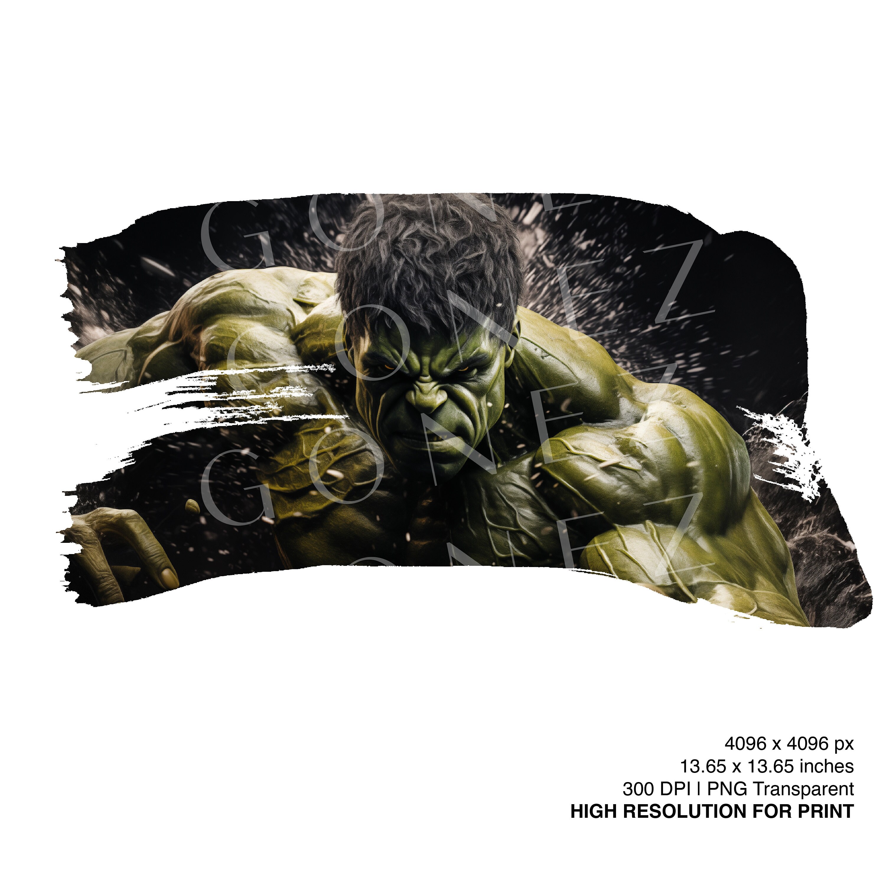 Incredible Hulk Digital Watercolor Art Superhero Wall Decor for Kids ...