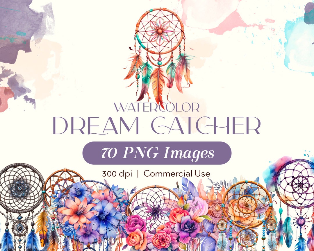 Watercolor Dreams Catcher Clipart, Boho Dream Catcher, Dream Catcher ...