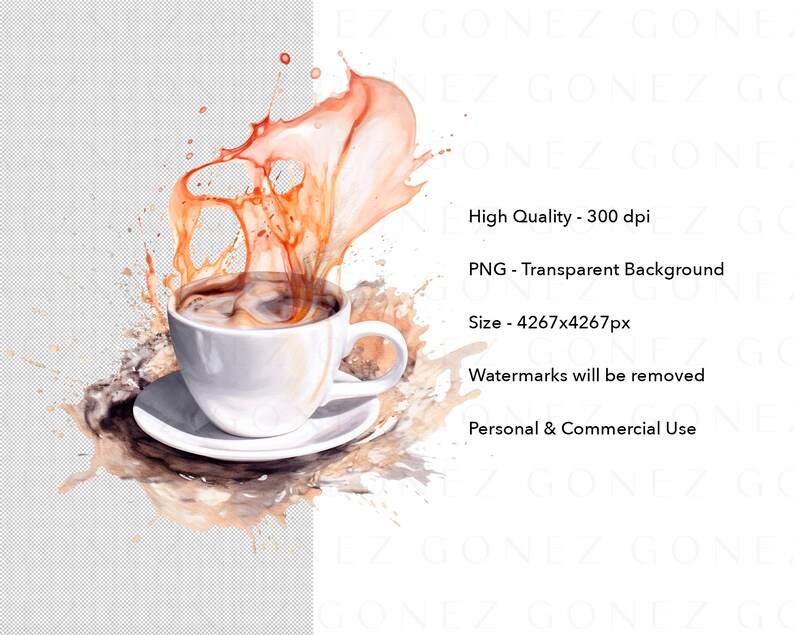 40 Coffee Clipart Digital Art of Coffee Coffee Illustrations to Print ...