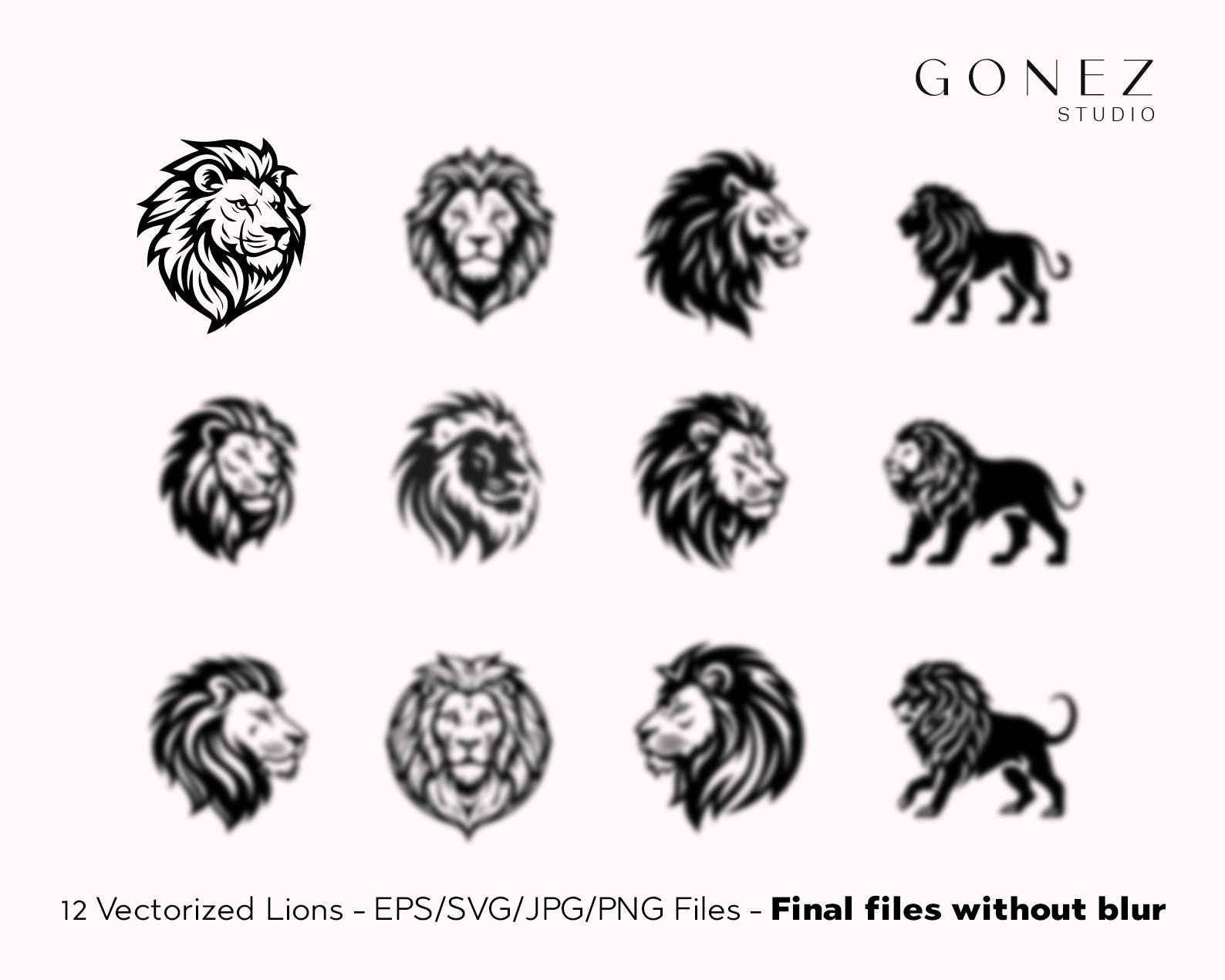 12 Lions Vectors Lion Svg Lion Svg File Lion Head Svg Lion Clipart Lion ...