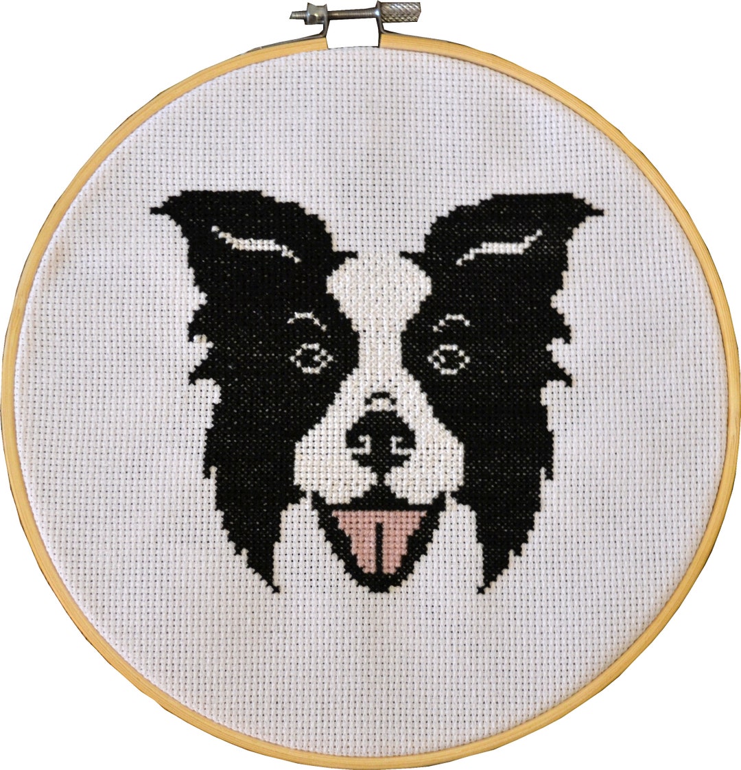 Border Collie Cross Stitch Pattern, Dog Embroidery Pattern, PDF Instant ...