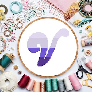 Letter V Cross Stitch Pattern Alphabet Embroidery Pattern - Etsy
