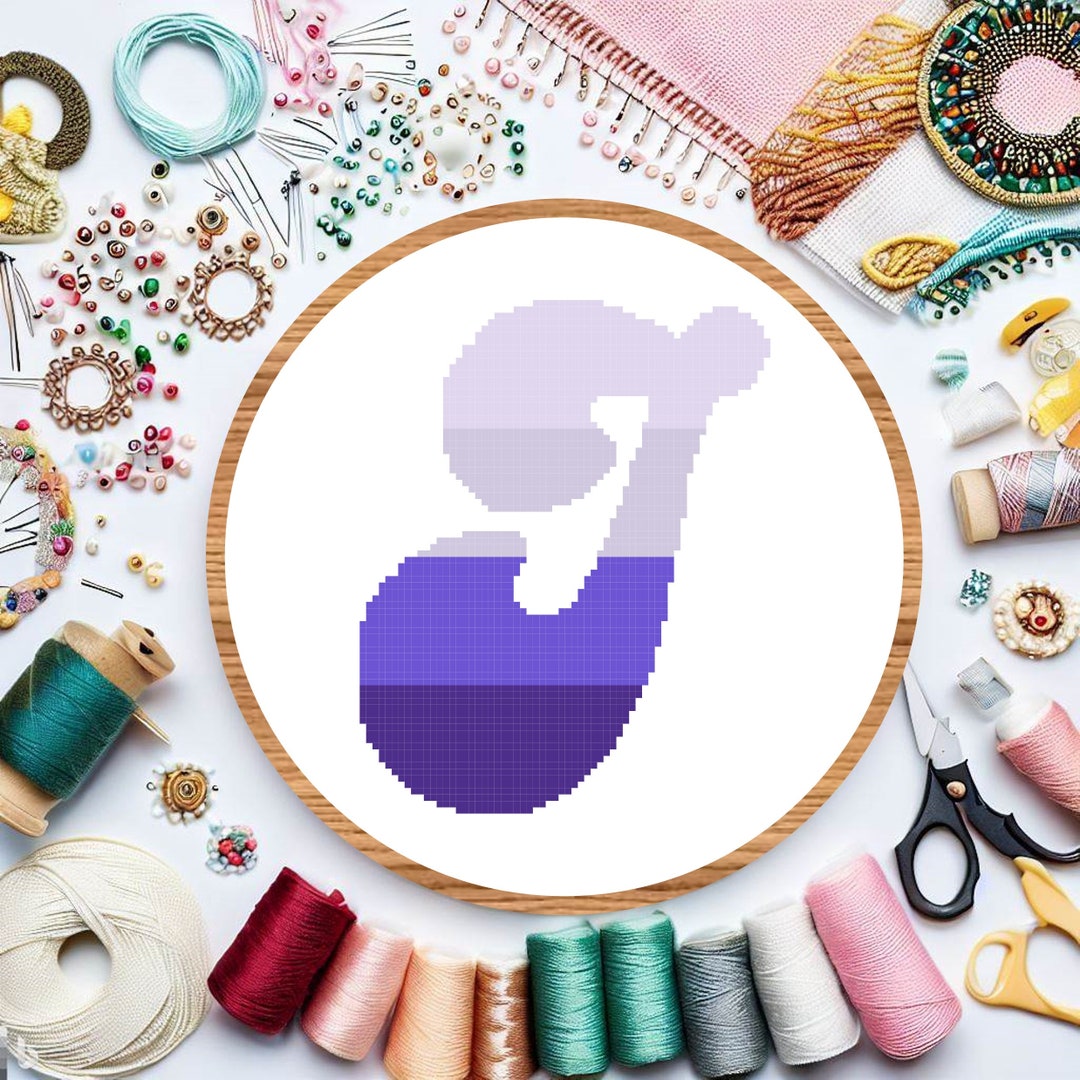 Letter J Cross Stitch Pattern Alphabet Embroidery Pattern - Etsy