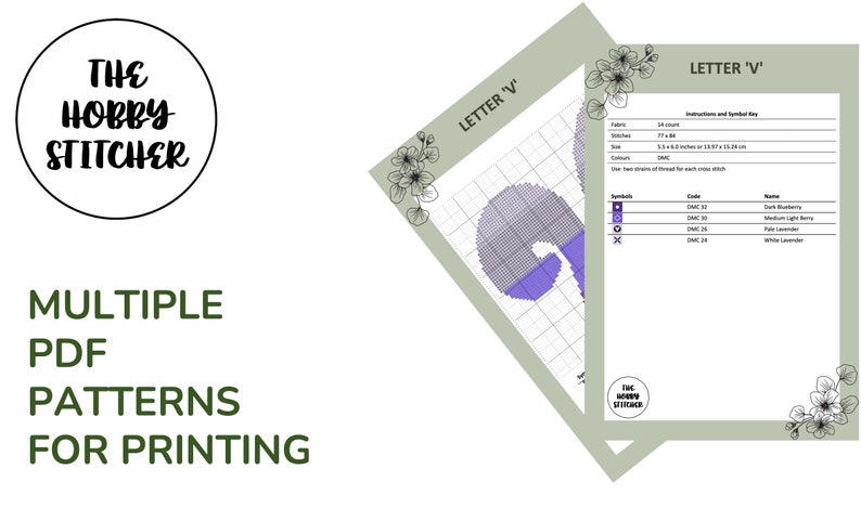 Letter V Cross Stitch Pattern Alphabet Embroidery Pattern - Etsy