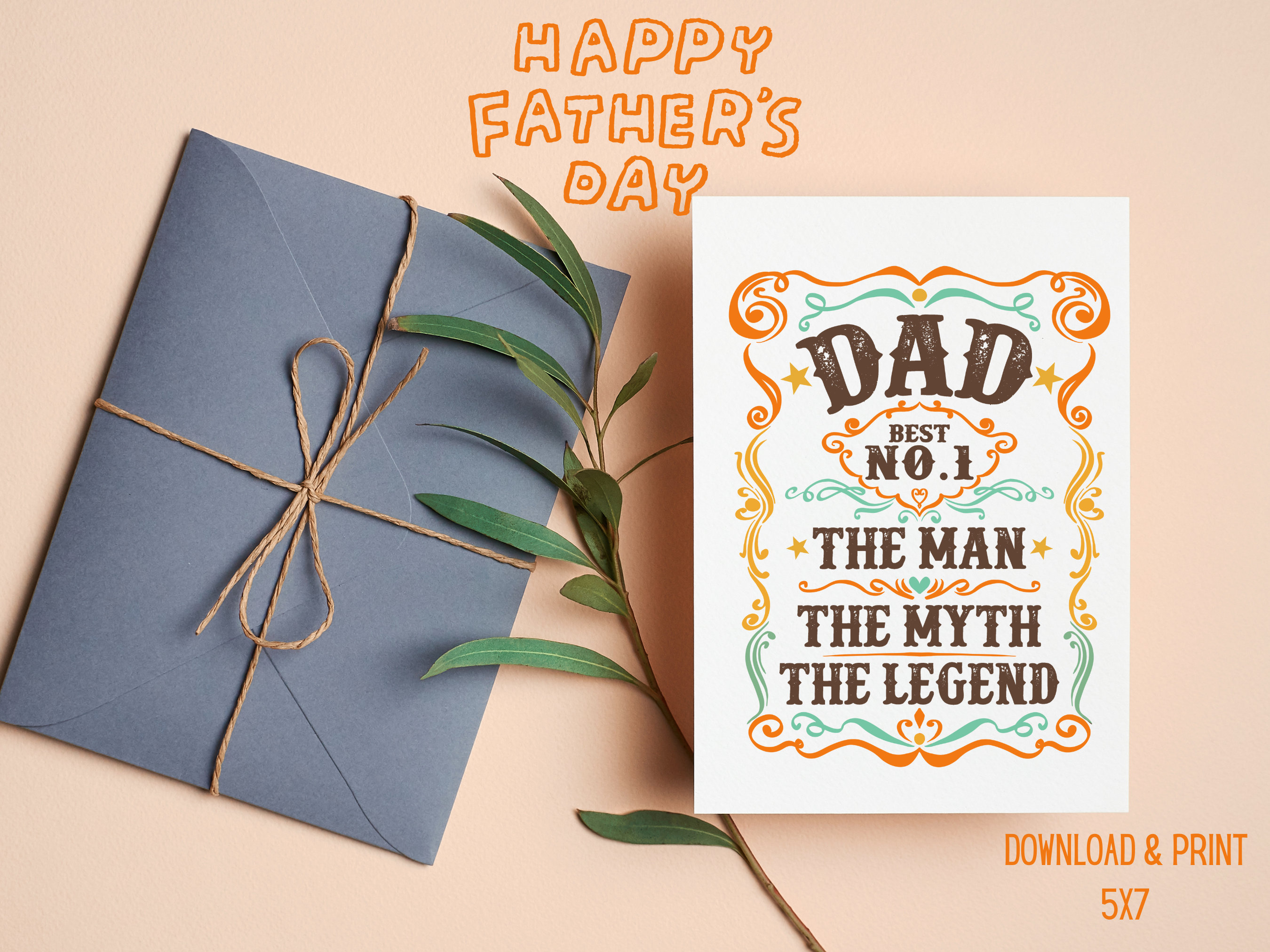 Printable Fathers Day Card | Father's Day Card | Personalized Gift ...