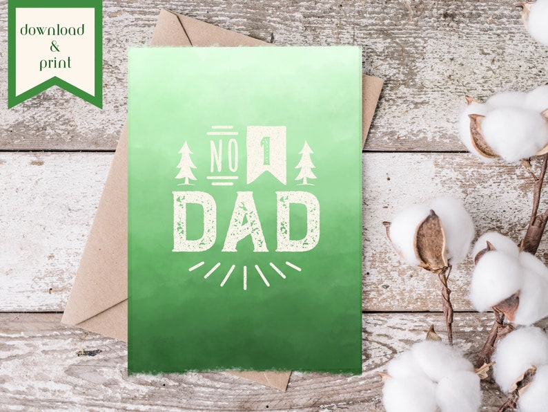 Printable Fathers Day Card Happy Fathers Day Instant Download Printable ...