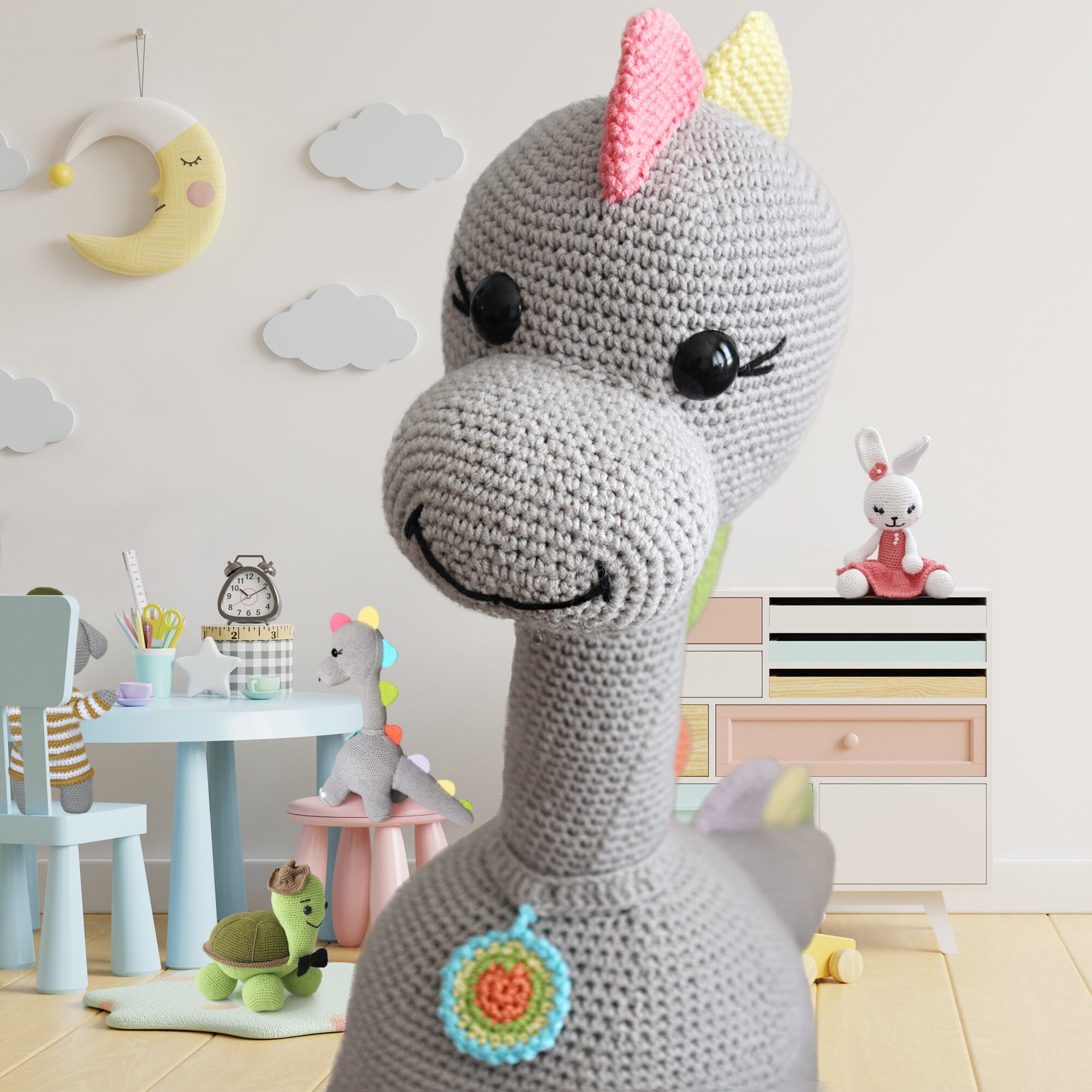 Crochet Pattern, Amigurumi Dinosaur, Crochet Animals, English PDF ...