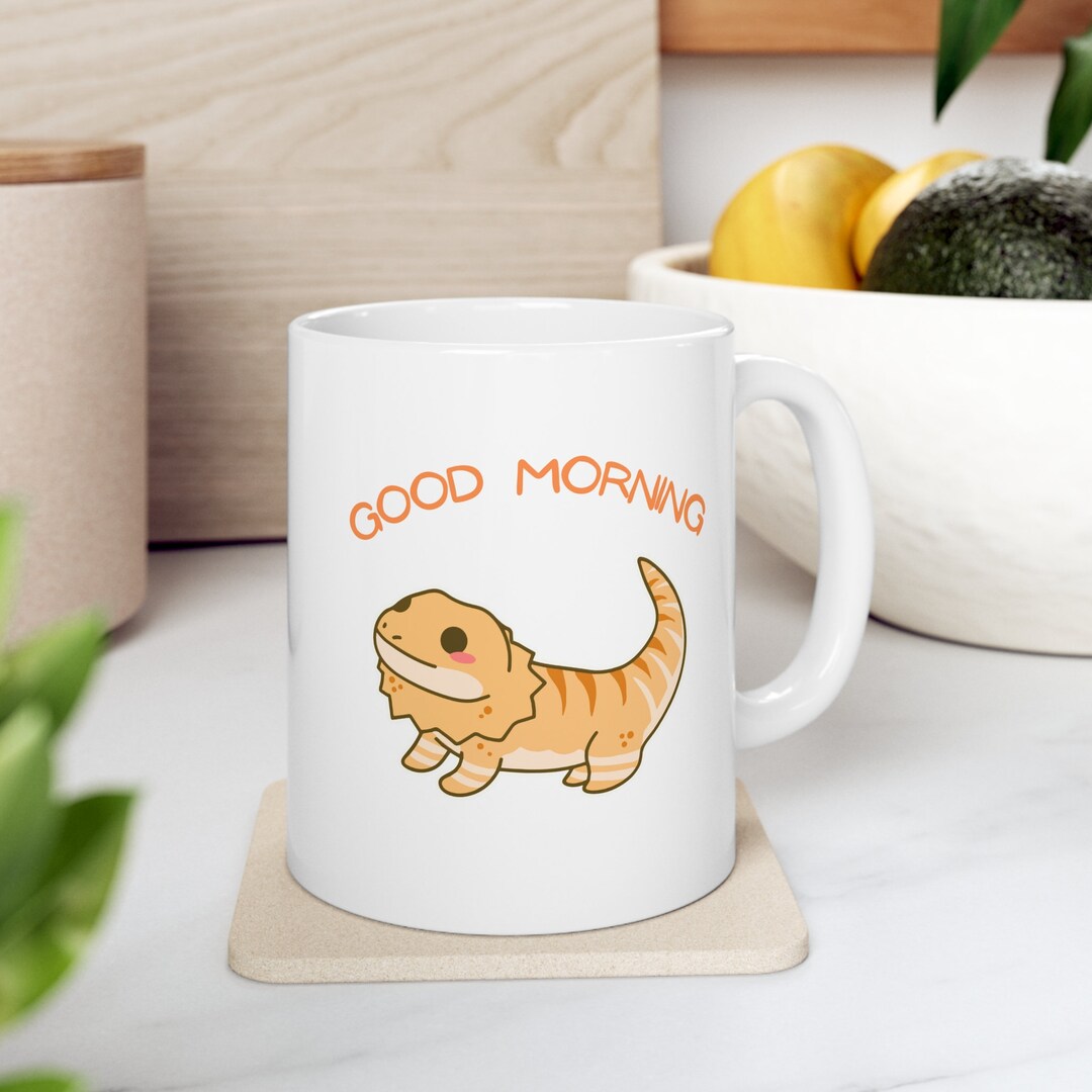 Lizard Mug, Good Morning Beardie, Bearded Dragon, Reptile Lovers ...