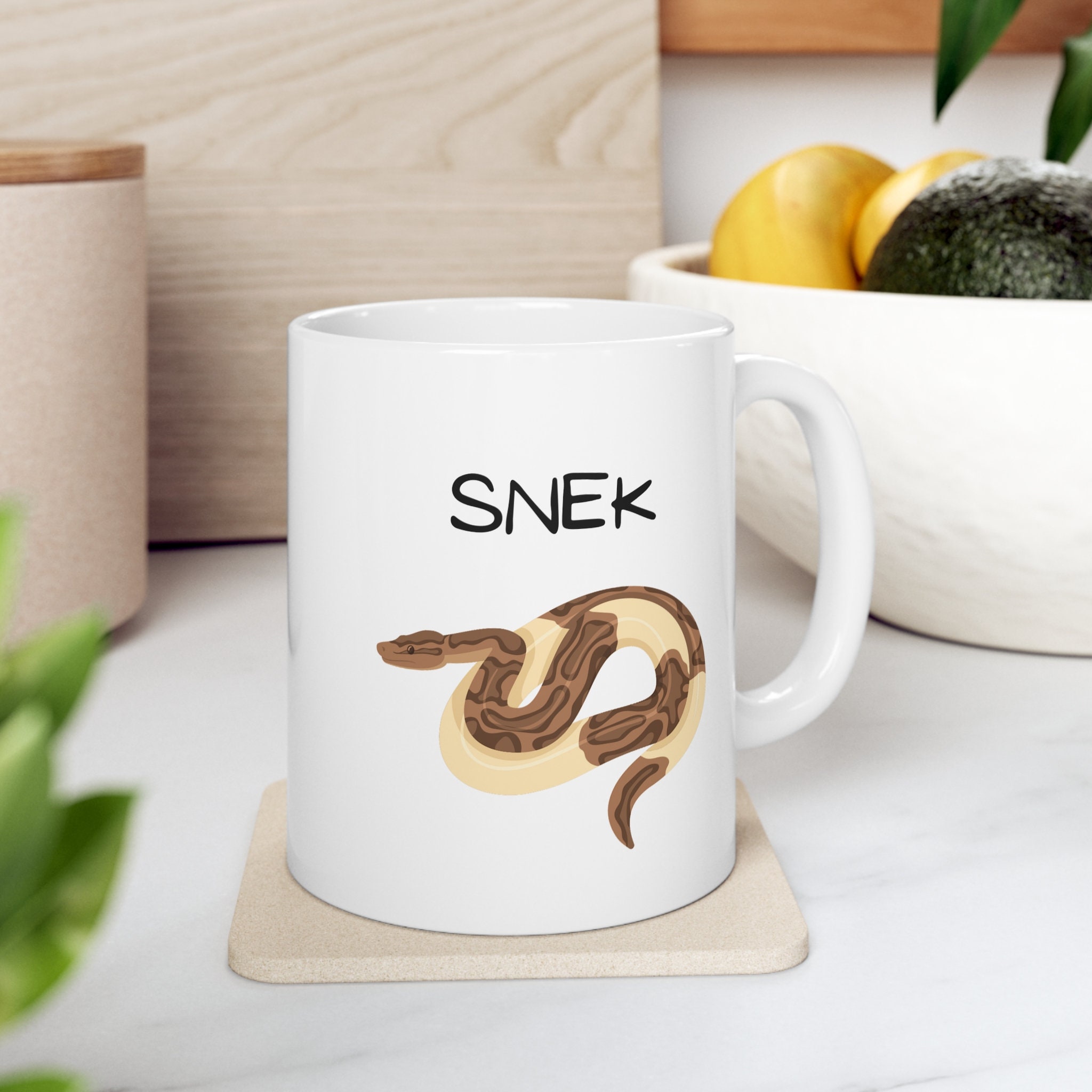Snake Mug, Snek Mug, Piebald Ball Python, Reptile Lovers, Snake Lovers ...