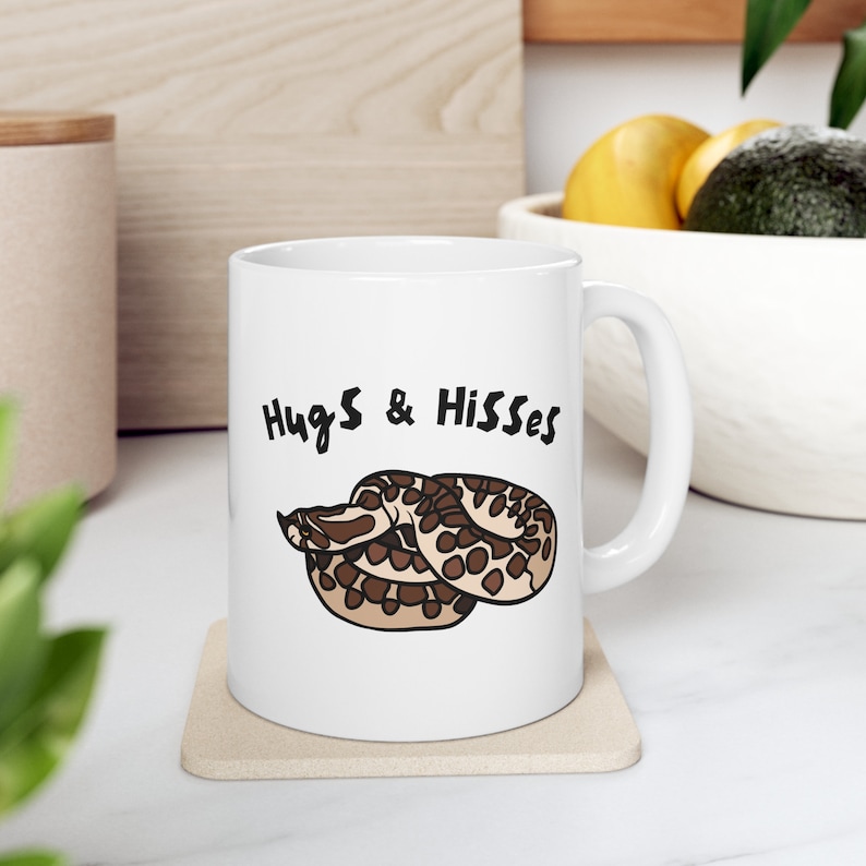 Snake Mug, Hugs & Hisses, Hognose Snake, Reptile Lovers, Snake Lovers ...