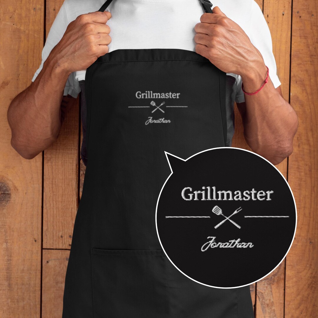 Custom Embroidered Apron for Men – Personalized Grill, Chef, or ...