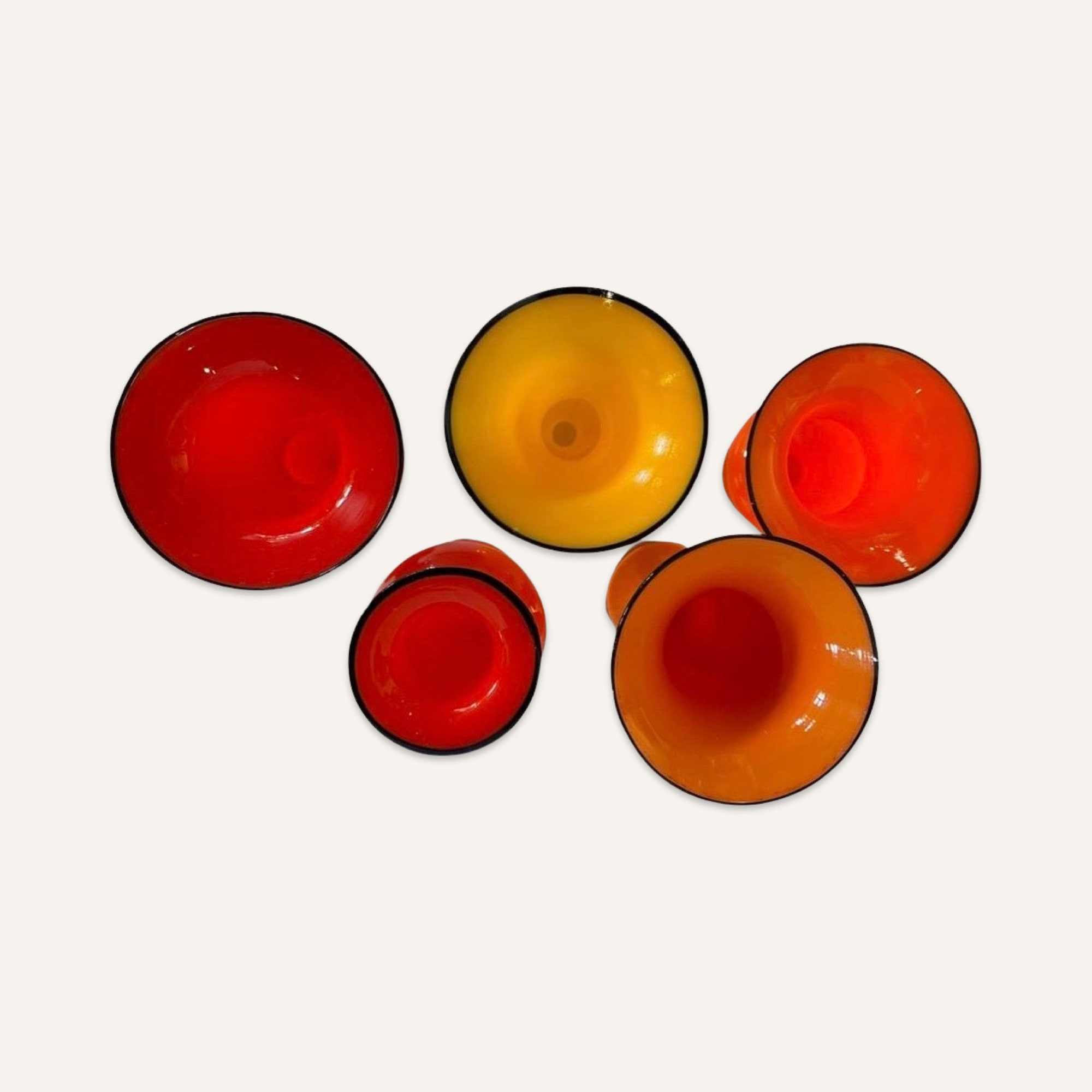 Set of 5 1930s Bohemian Tango Glass Vases - Etsy