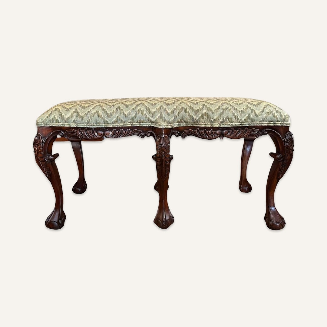 Chippendale Style Upholstered Bench - Etsy