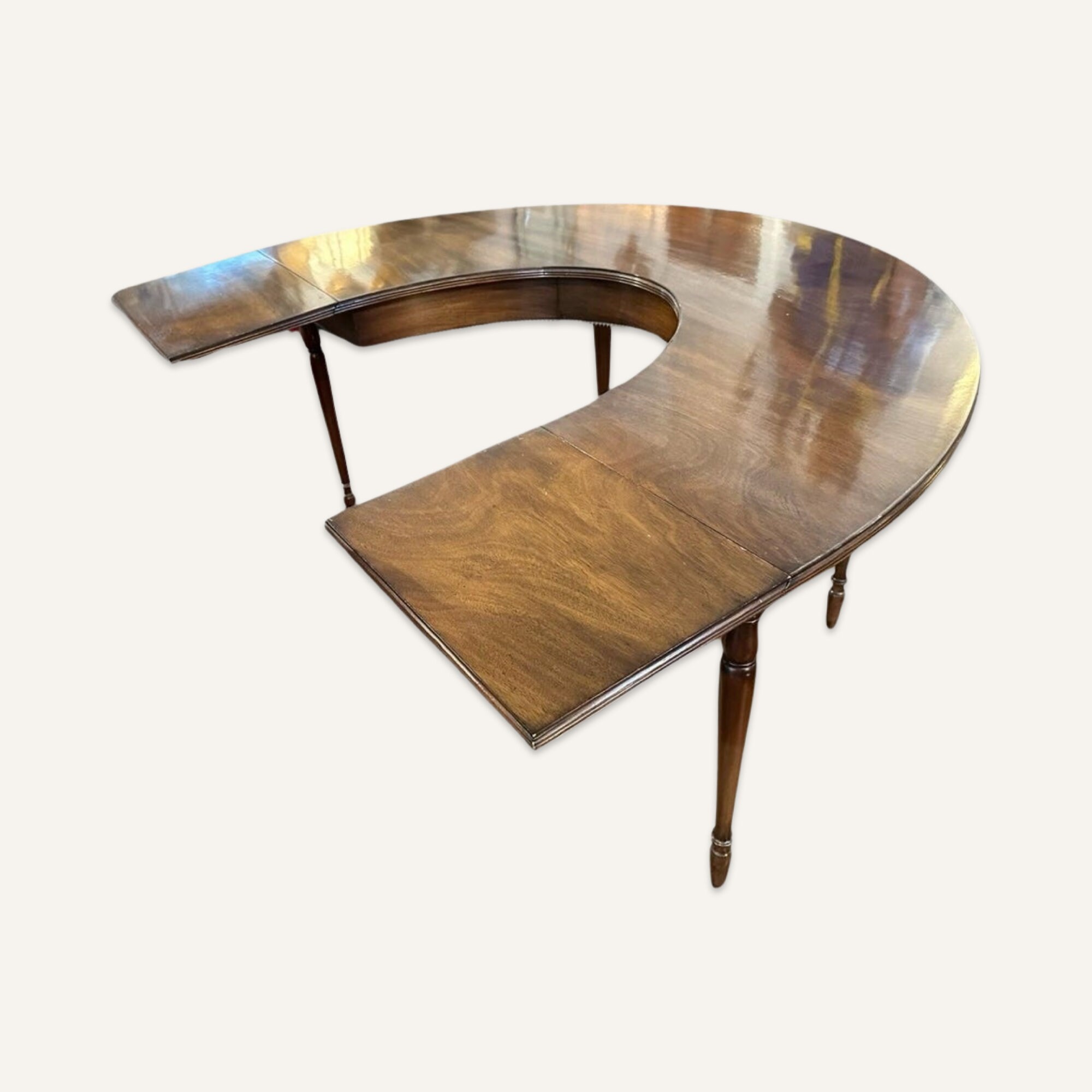 1950s Walnut Horseshoe Shaped Bar Table With Protective Glass Coating ...