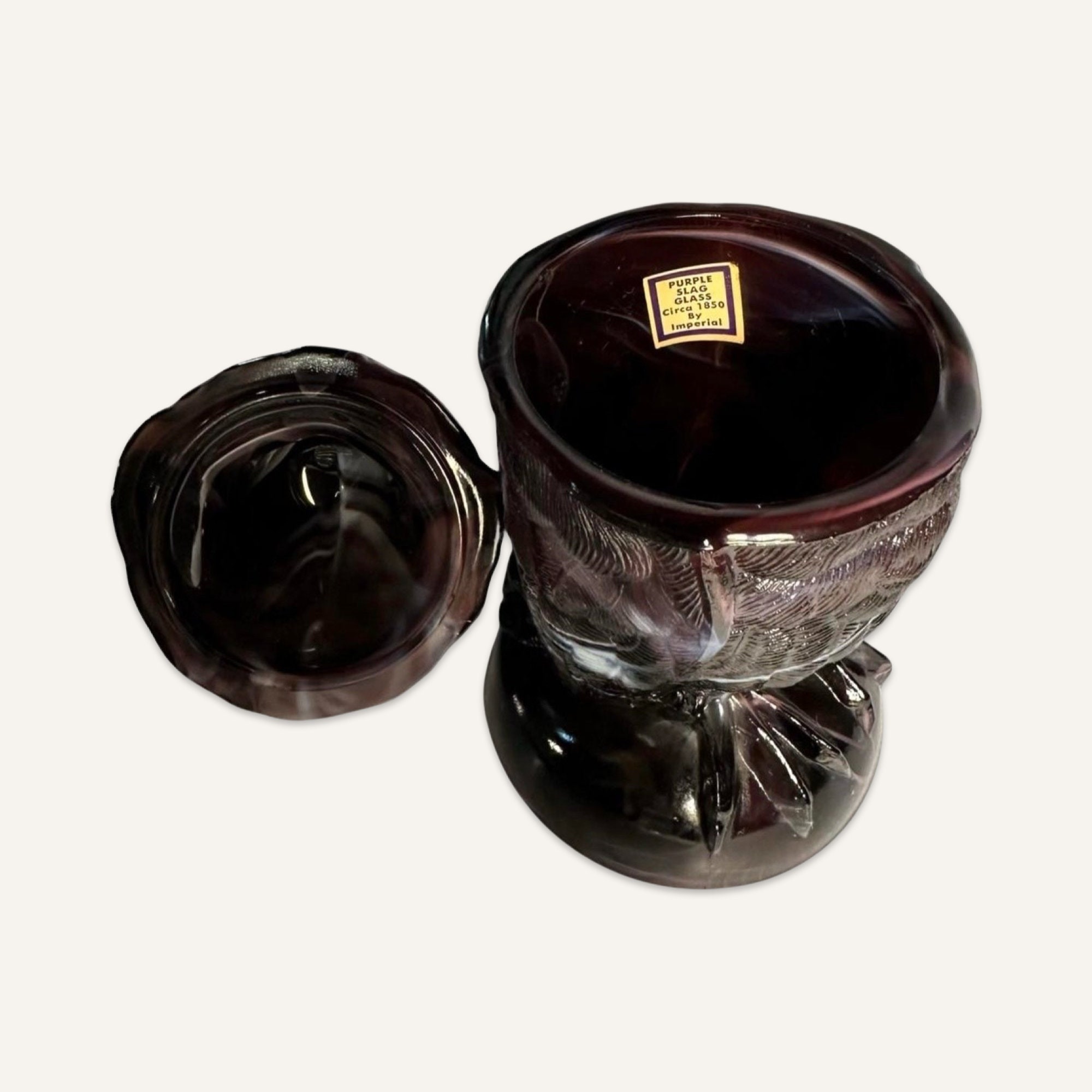 1960s Imperial Glass Purple Slag Glass Owl Lidded Jar - Etsy