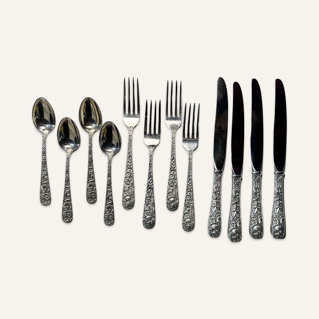12 Piece Set of Kirk & Son Sterling Silver Repousse Pattern, 1950s - Etsy