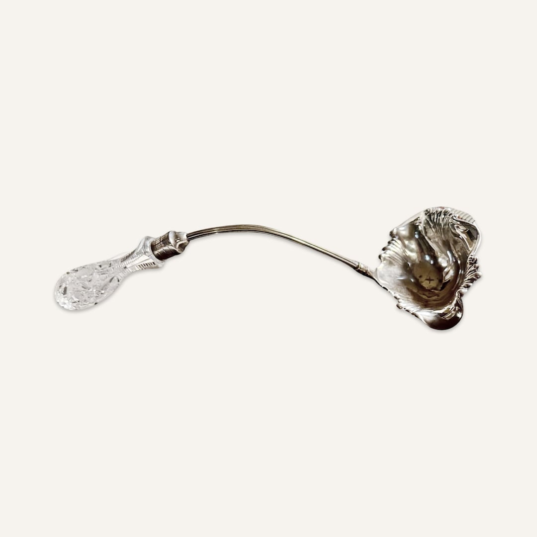 Circa 1900 Silver Plate Punch Ladle With Cut Glass Handle by the J D ...