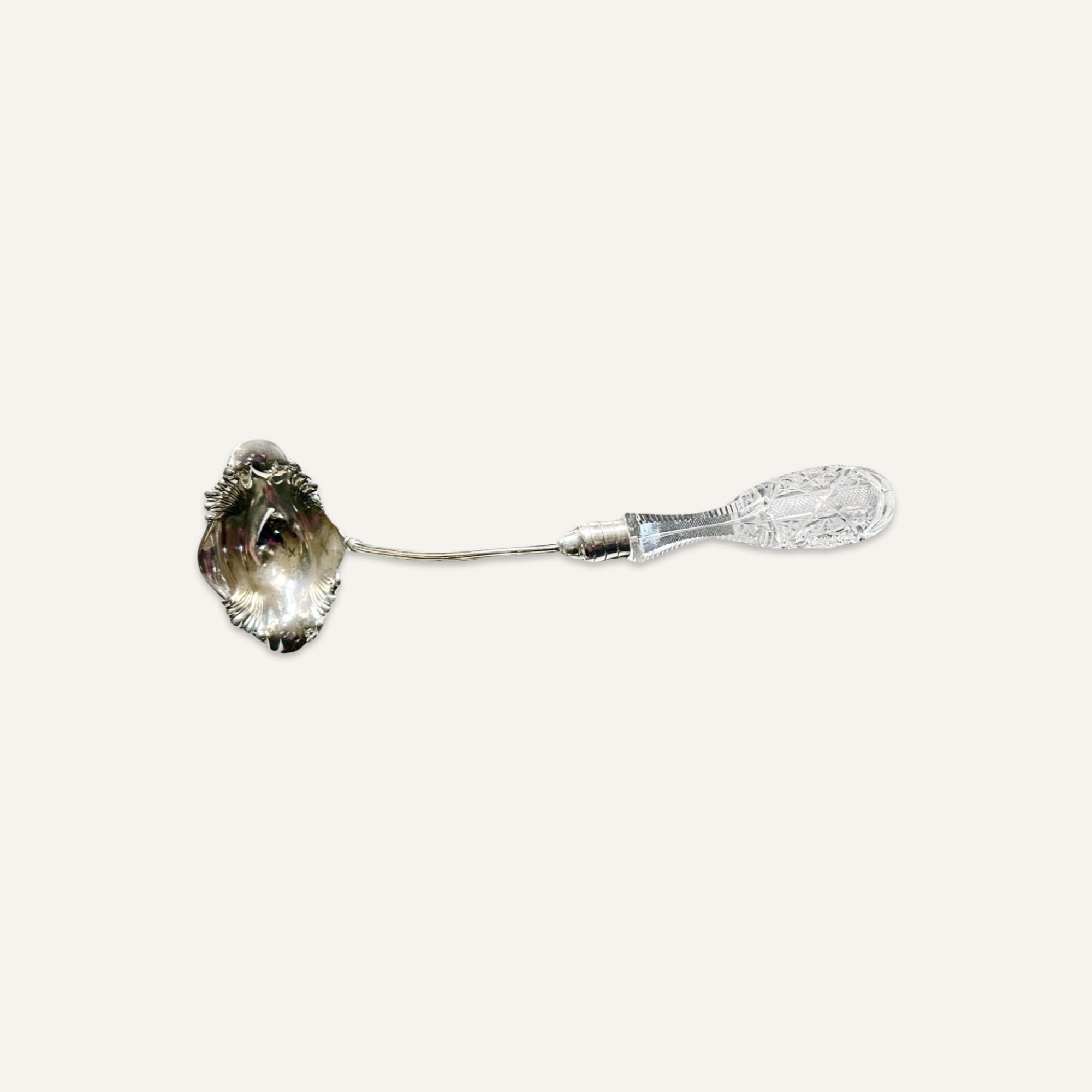 Circa 1900 Silver Plate Punch Ladle With Cut Glass Handle by the J D ...