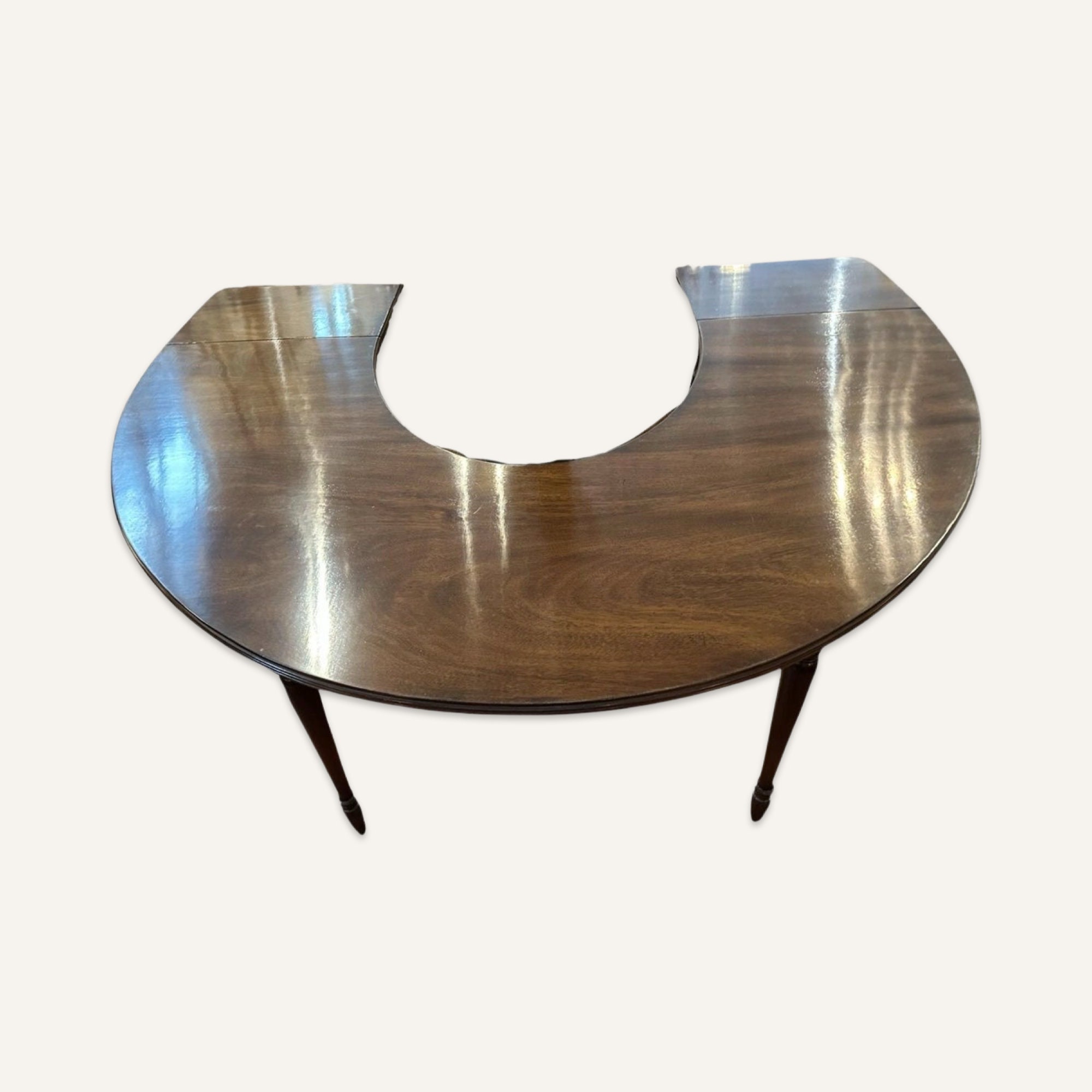 1950s Walnut Horseshoe Shaped Bar Table With Protective Glass Coating ...