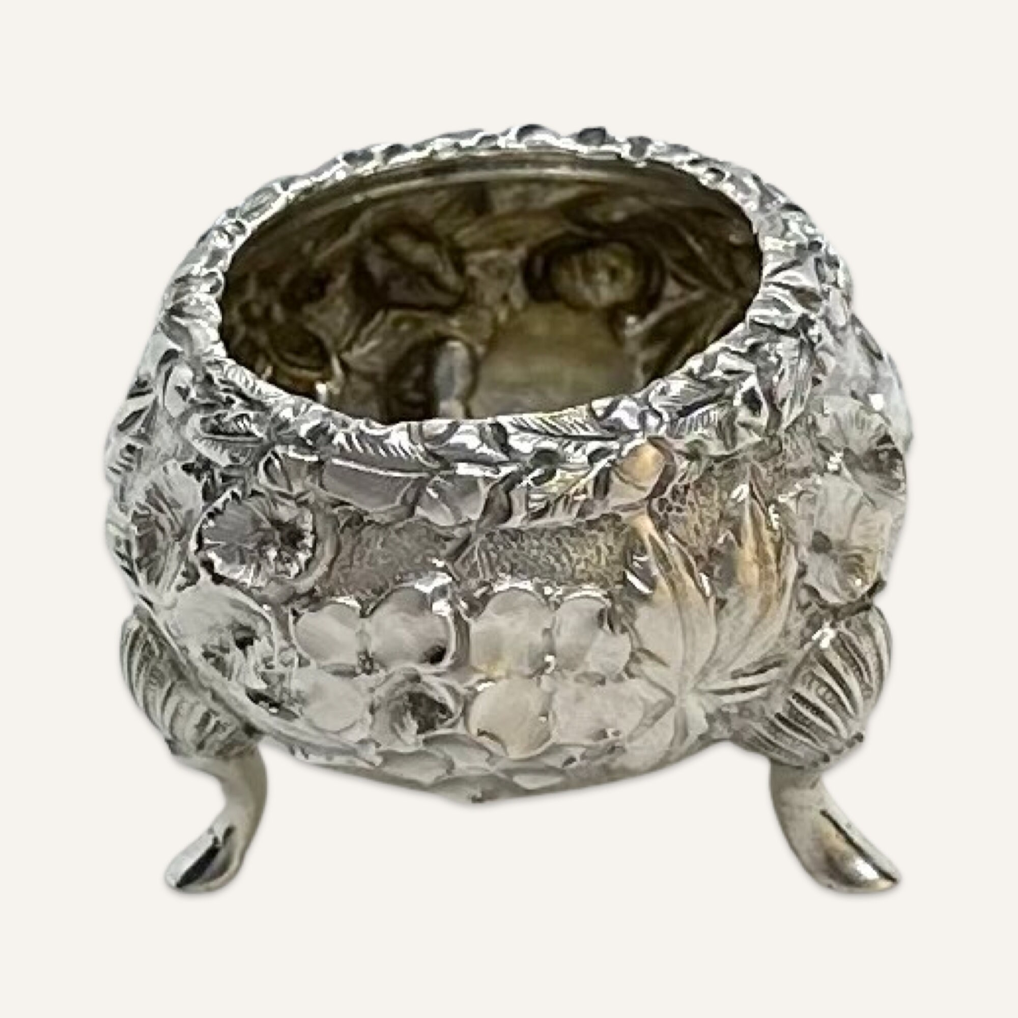 Sterling Silver Salt Cellar in Repousse Pattern by S. Kirk & Son - Etsy