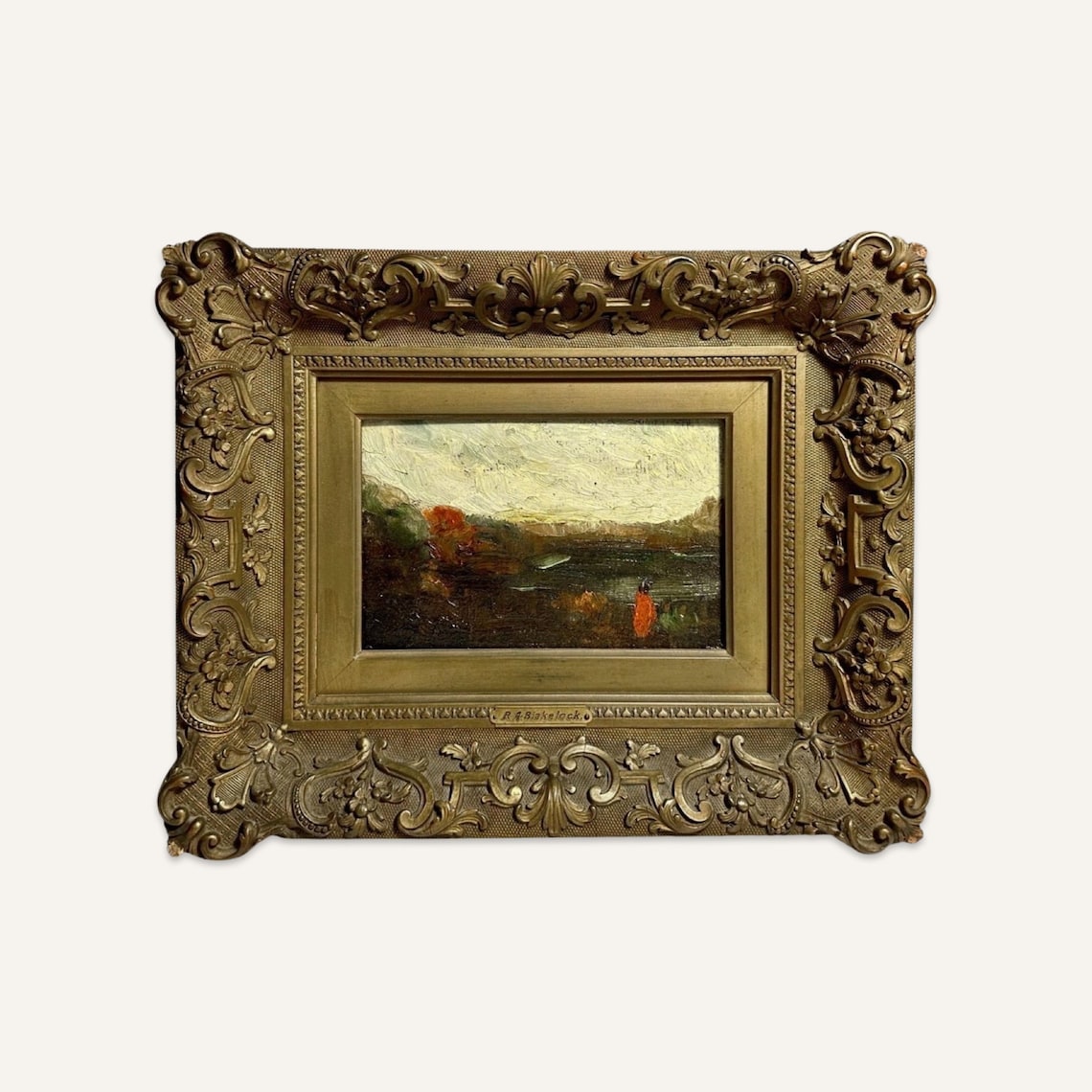 Ralph Albert Blakelock Tonalist Oil Painting on Board, Framed. Mid 19th ...