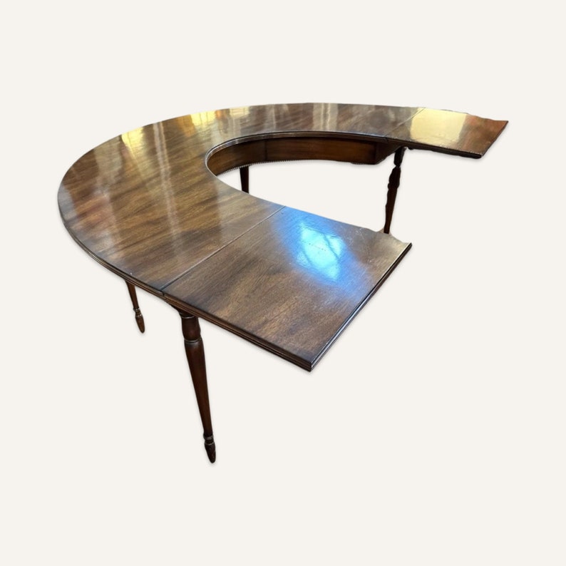 1950s Walnut Horseshoe Shaped Bar Table With Protective Glass Coating ...