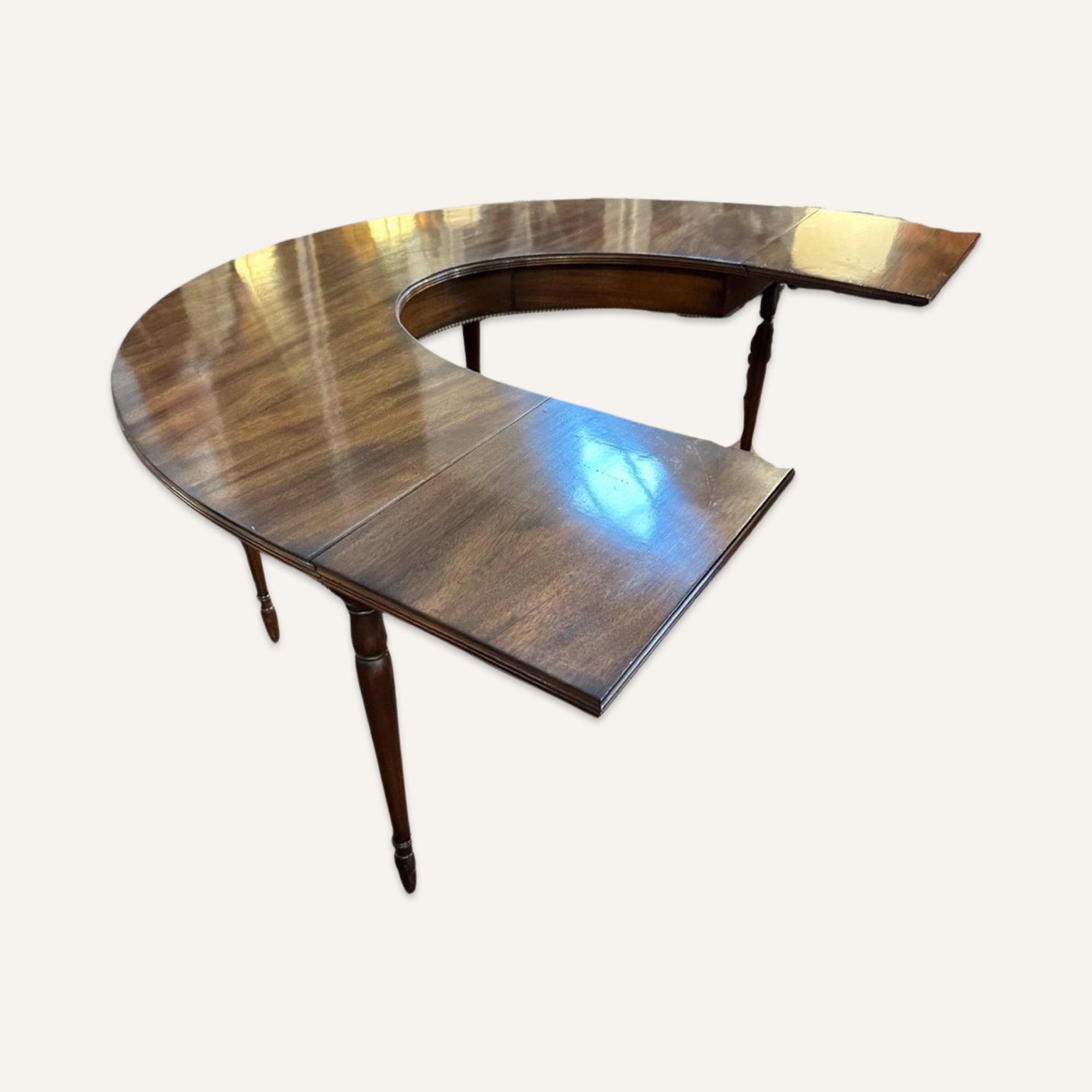 1950s Walnut Horseshoe Shaped Bar Table With Protective Glass Coating ...