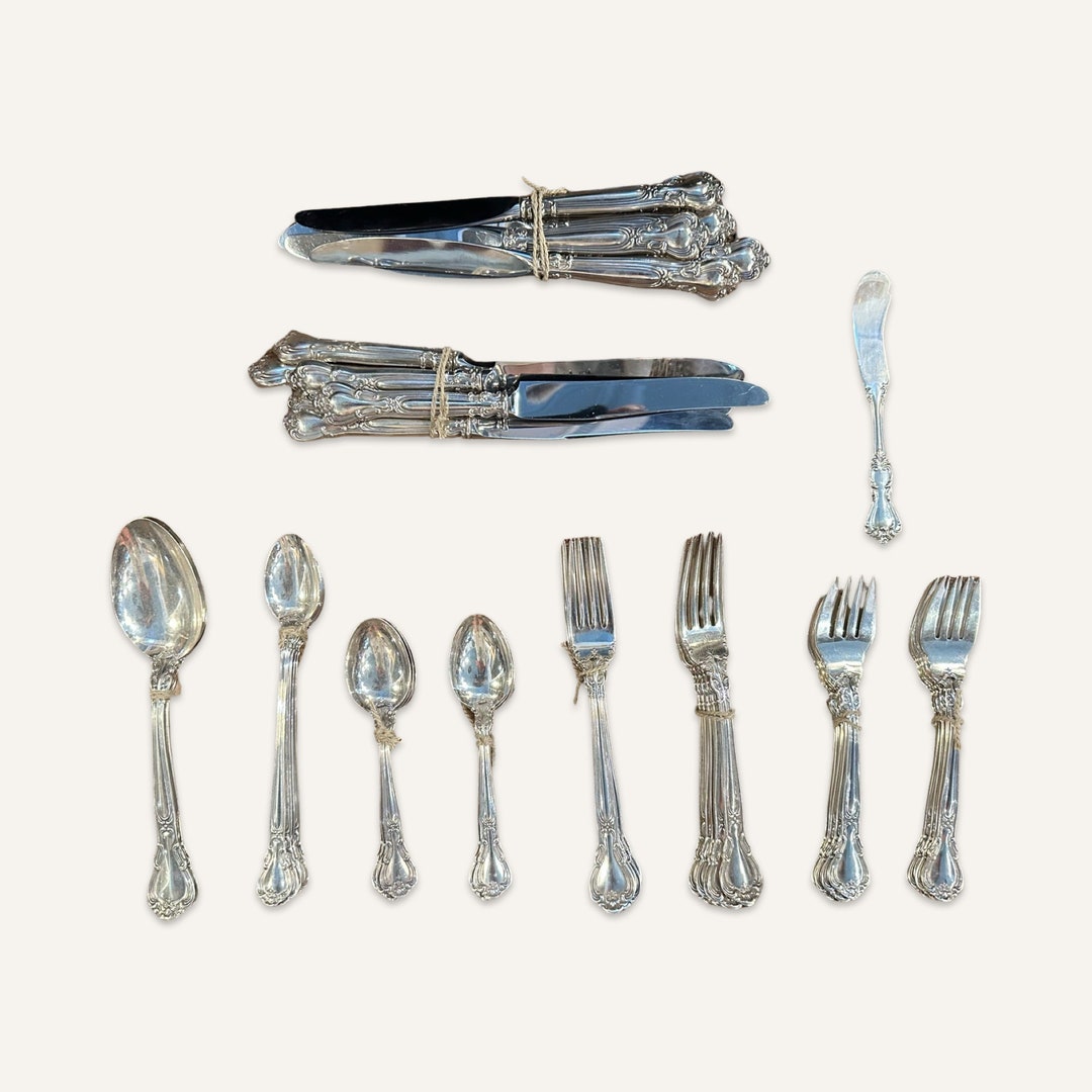 58 Piece Sterling Silver Service in Chantilly by Gorham - Etsy