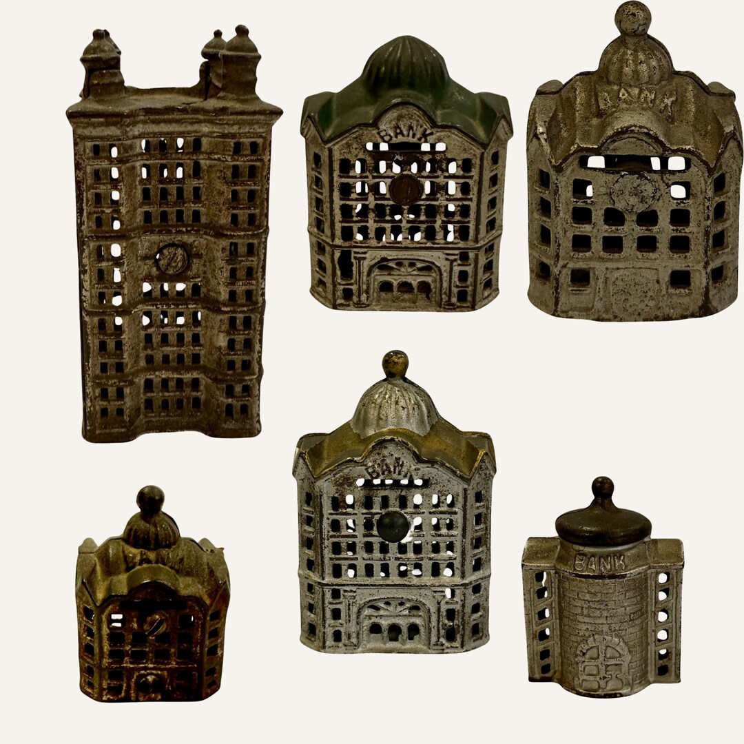 Set of 6 Early 20th Century Iron Banks - Etsy
