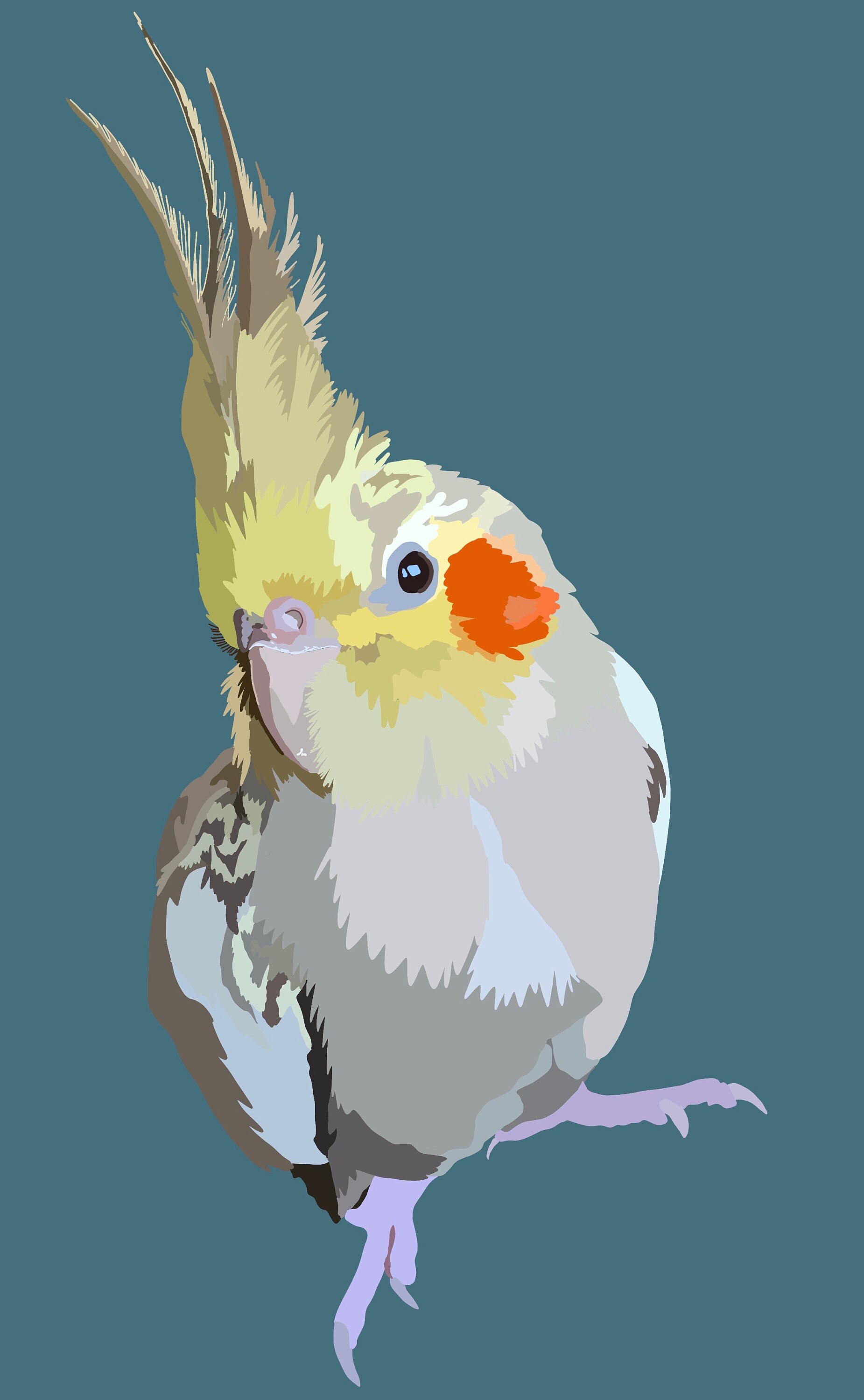 Cockatiel Printable Animal Painting PURPLE BACKGROUND - Etsy