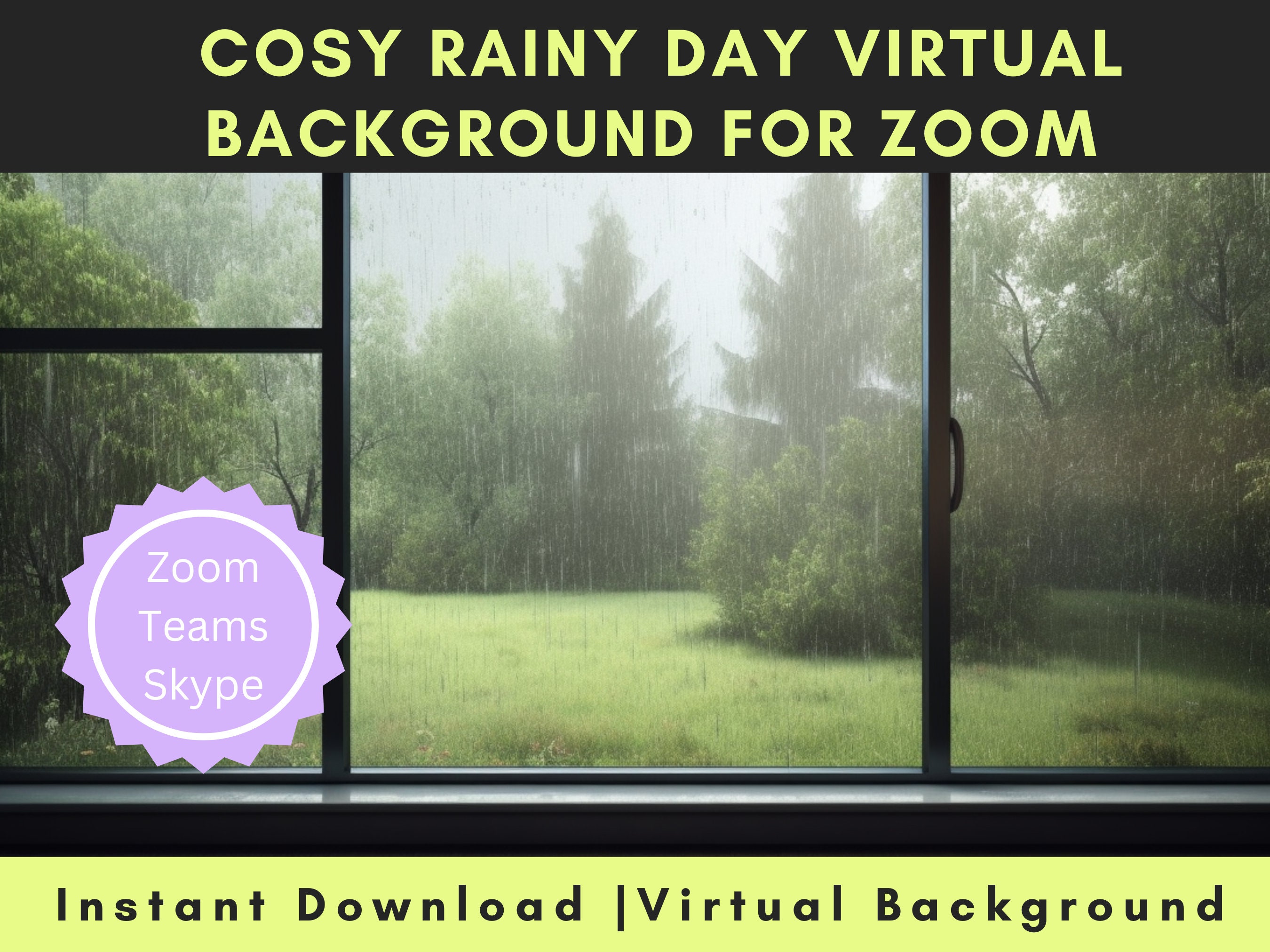 Zoom Background Cozy Zoom Background Window Backdrop Virtual Background ...