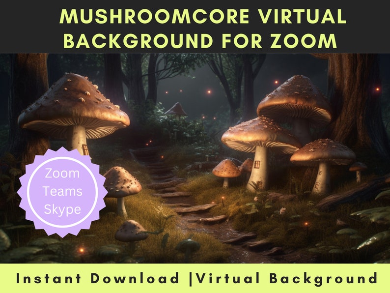 Zoom Virtual Background Mushroom Teams Virtual Background - Etsy