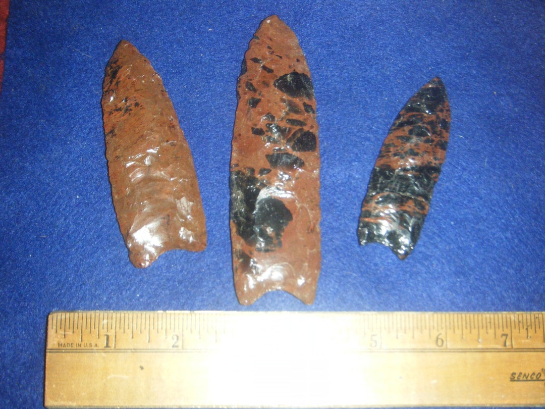 Lot of 3 Obsidian Clovis Modern Arrowheads - Etsy