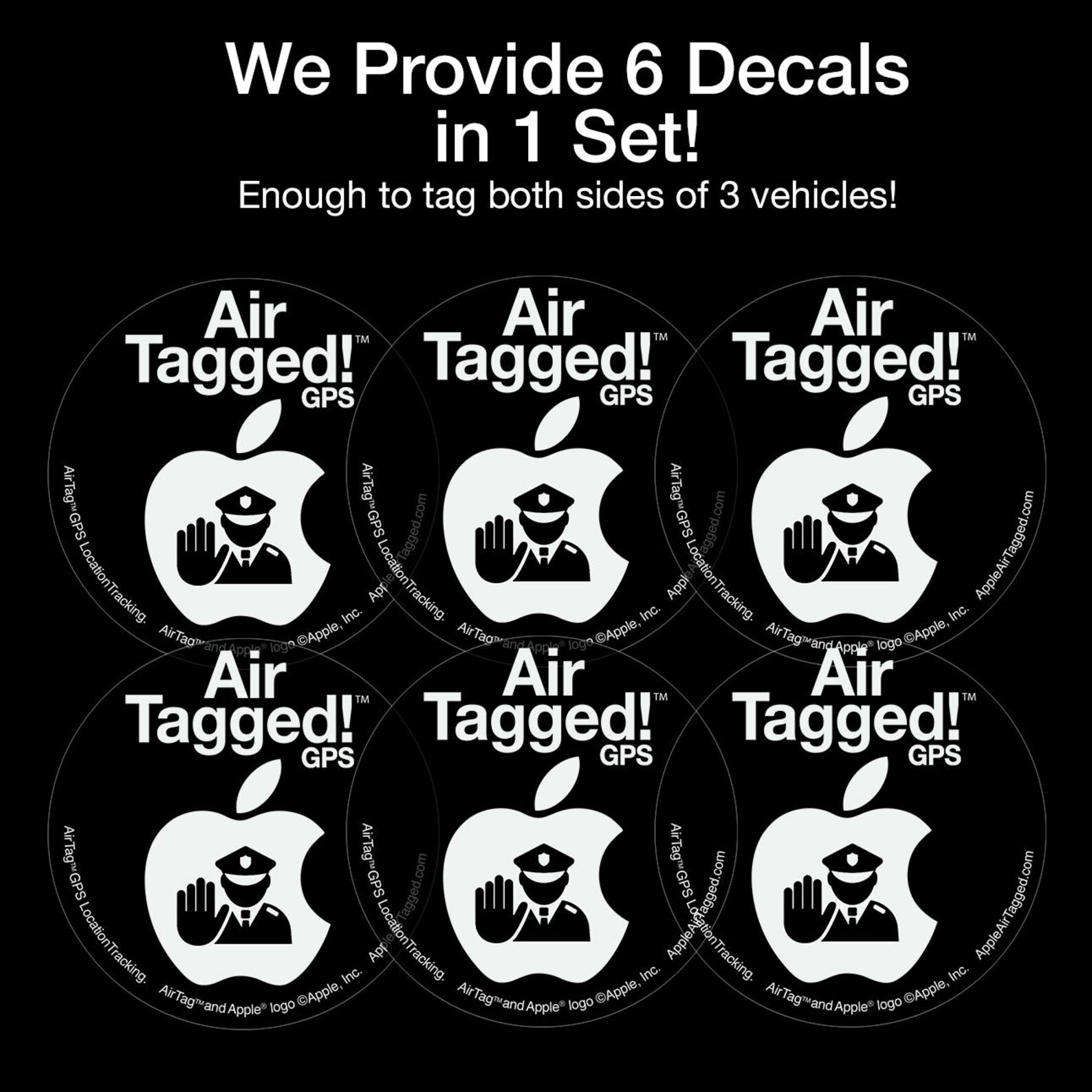 Set of 6 Clear Vinyl Decals - Protect Your Vehicles From Theft! Get ...