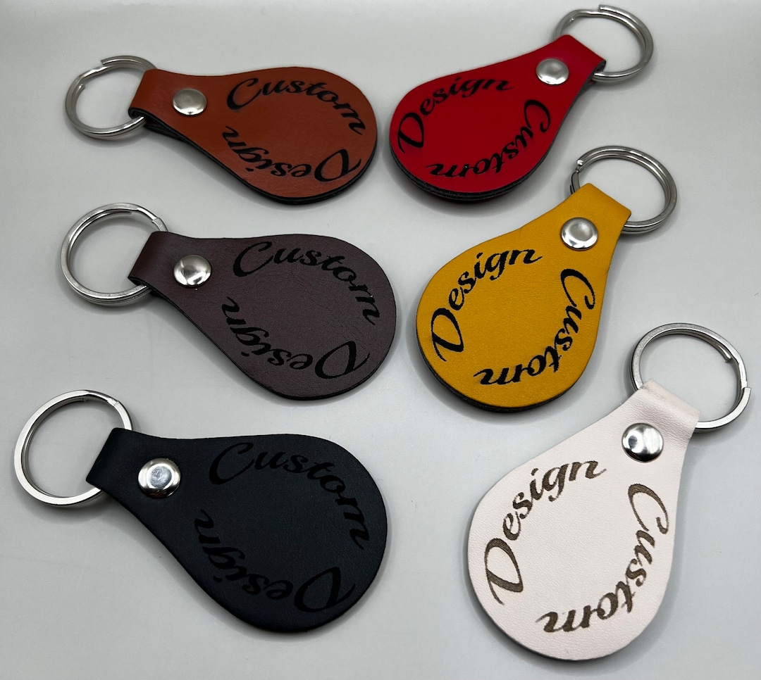 Luxurious Custom Laser Engraved Leather Keychains Personalized Elegance ...
