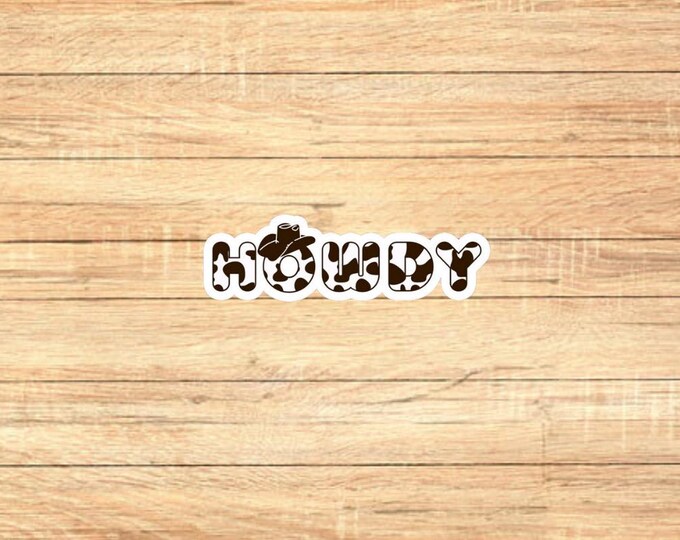 Howdy Western Decal Sticker // Tooled Leather / Cowhide / Serape - Etsy