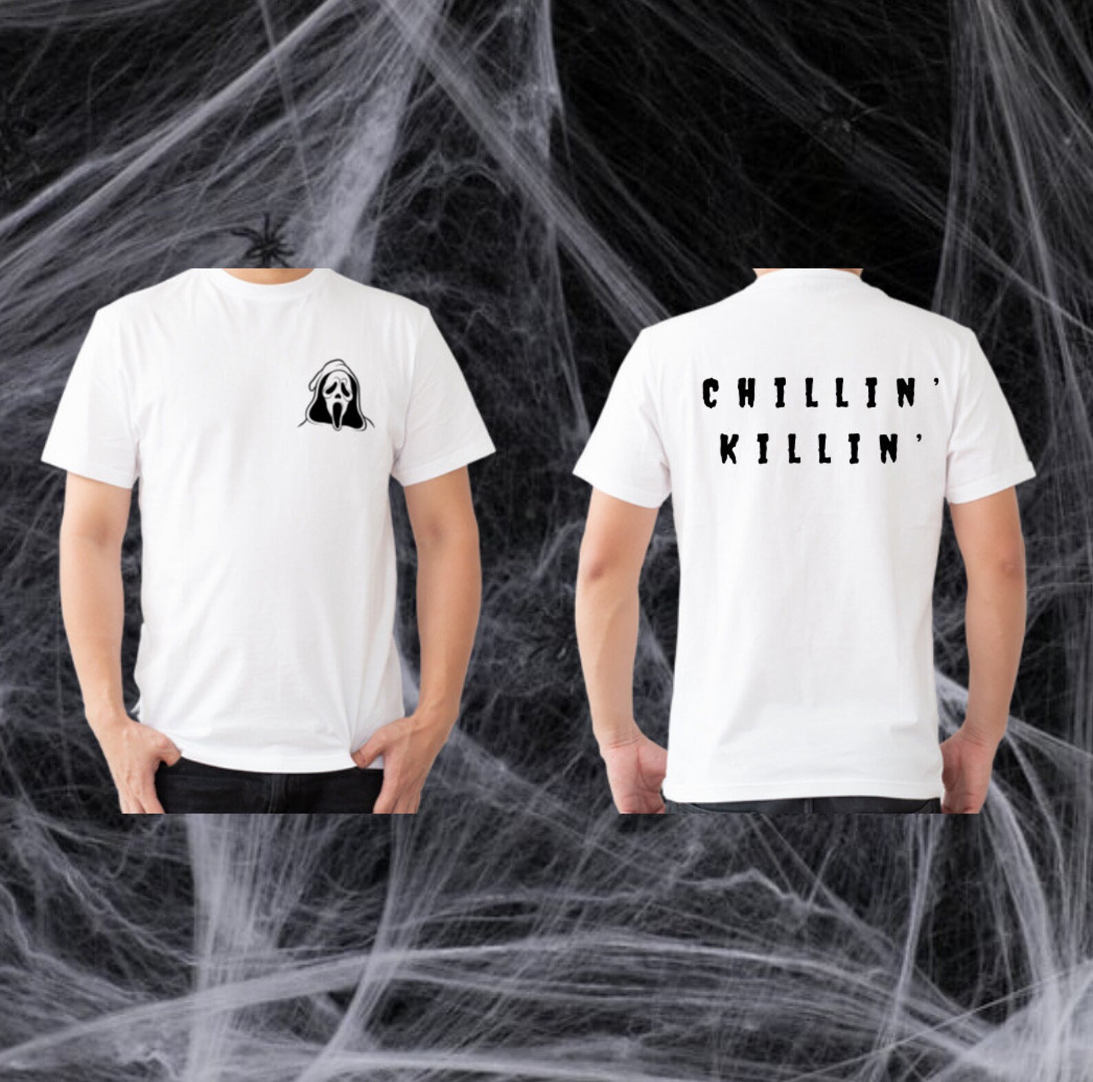 Ghost Face Chillin Killin Shirt Halloween Shirt Spooky Shirt Horror ...