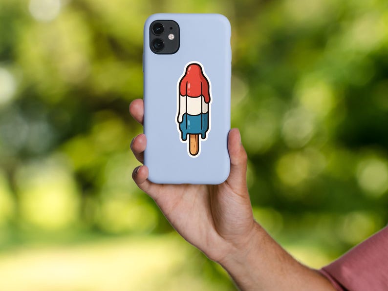 Patriotic Bomb Pop Sticker – Glossy Red White Blue Popsicle Vinyl ...