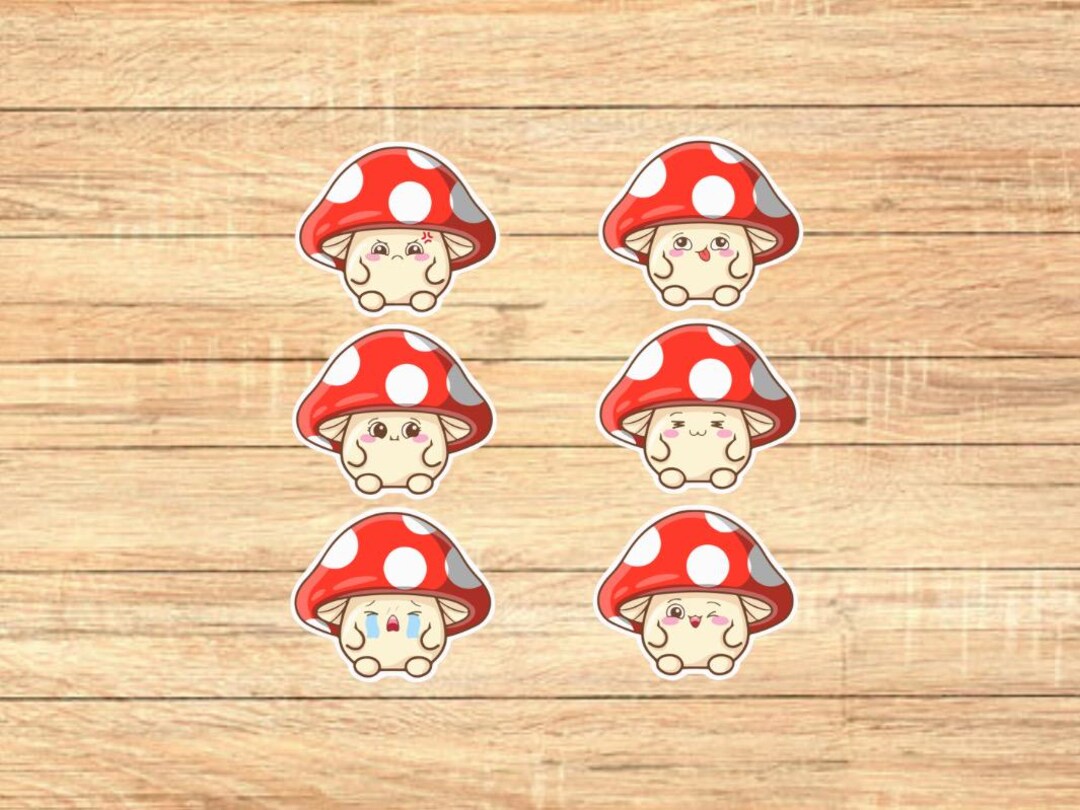 Cute Mushroom Emotion Sticker Set | Book Stickers | Kindle Stickers ...