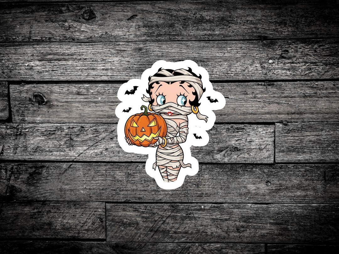 Retro Mummy Girl Halloween Sticker - Halloween Stickers - Tumbler ...