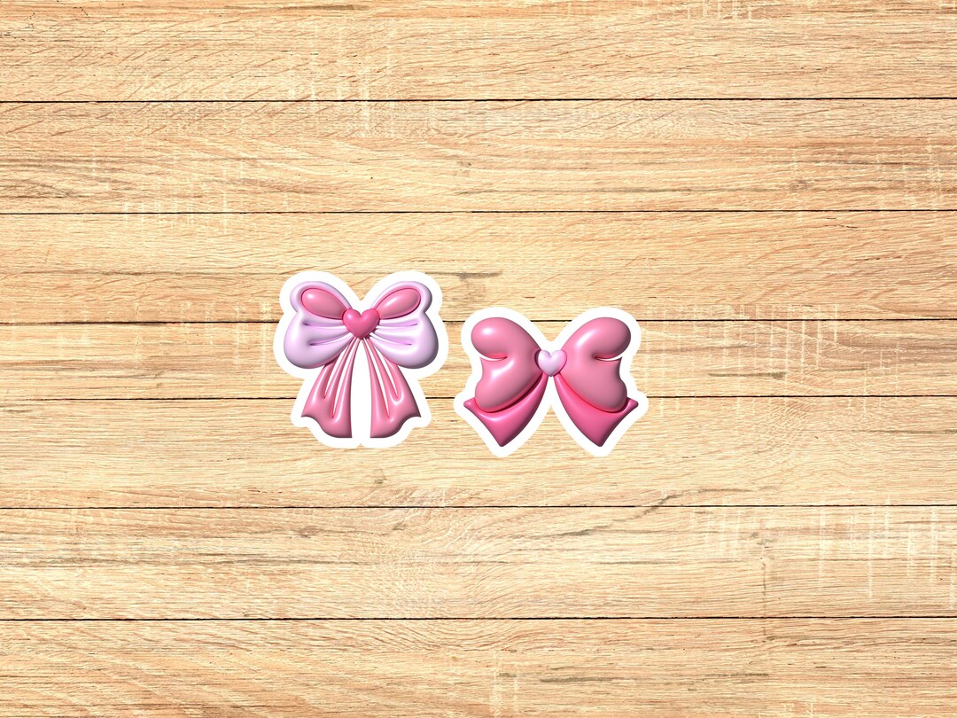 Cute 3D Visual Effect Pink Bow Stickers | Tumbler Stickers | Kindle ...