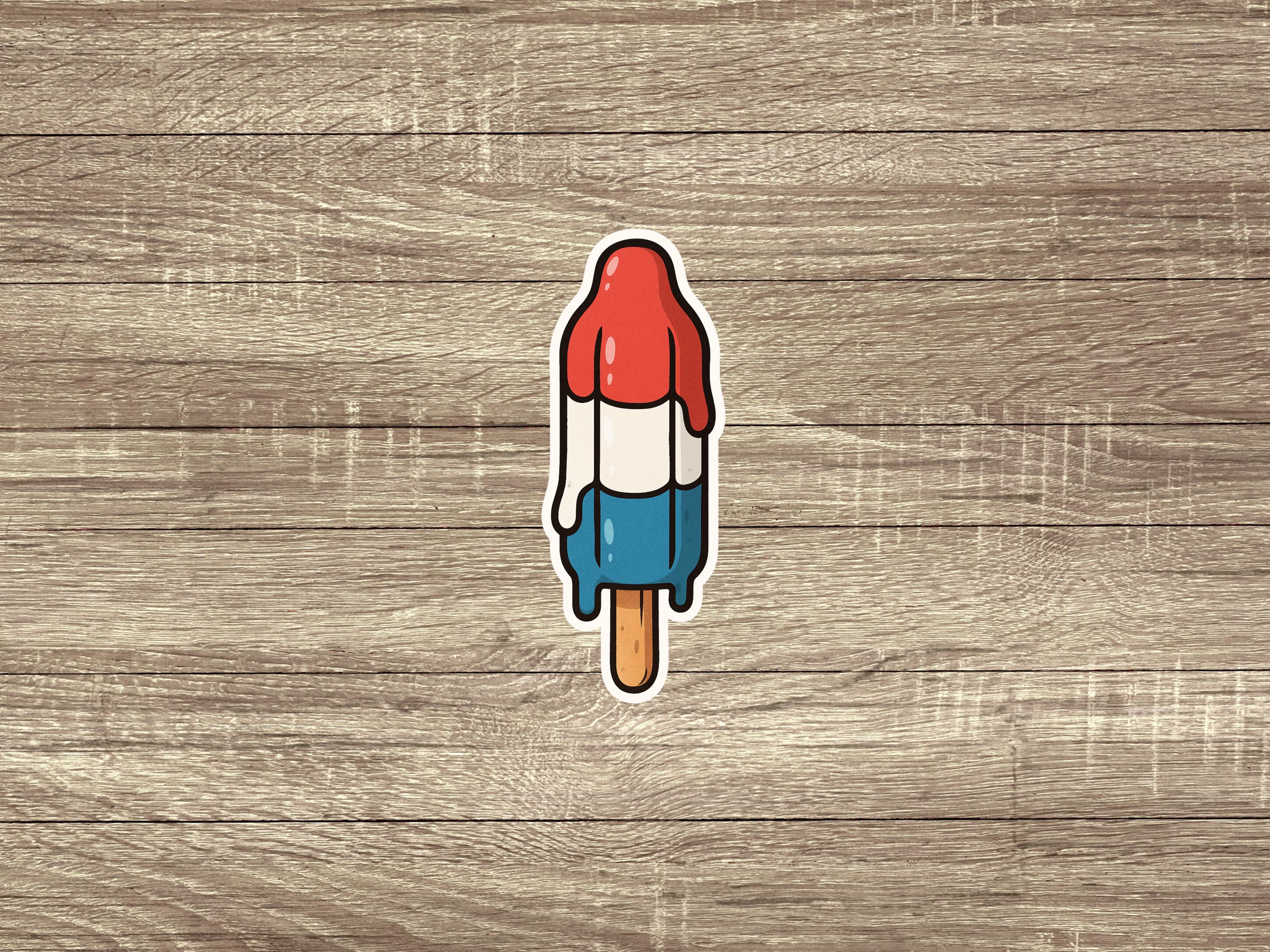 Patriotic Bomb Pop Sticker – Glossy Red White Blue Popsicle Vinyl ...