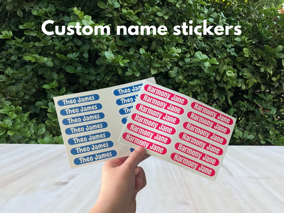 Custom Name Sticker Labels | Personalized Sticker Name Labels | Name ...