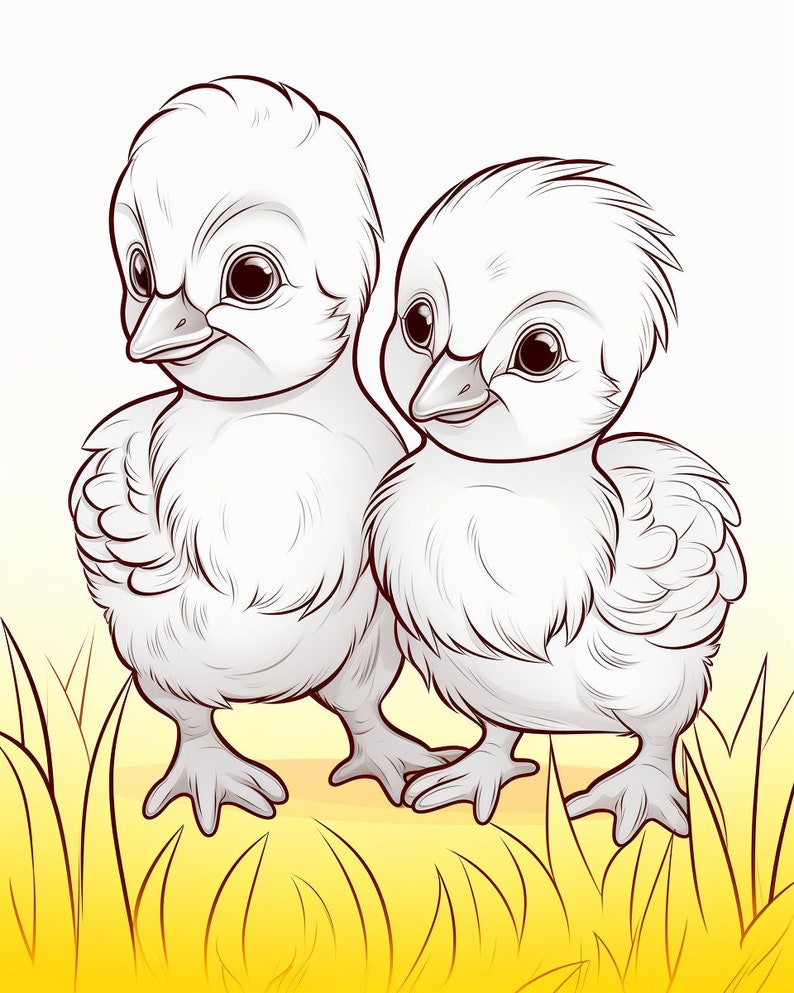 30 Baby Chickens Coloring Pages - Etsy