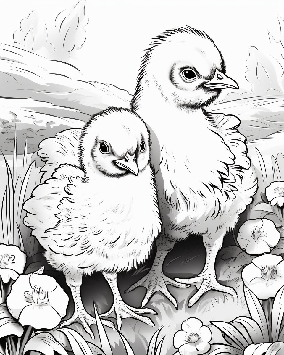 30 Baby Chickens Coloring Pages - Etsy