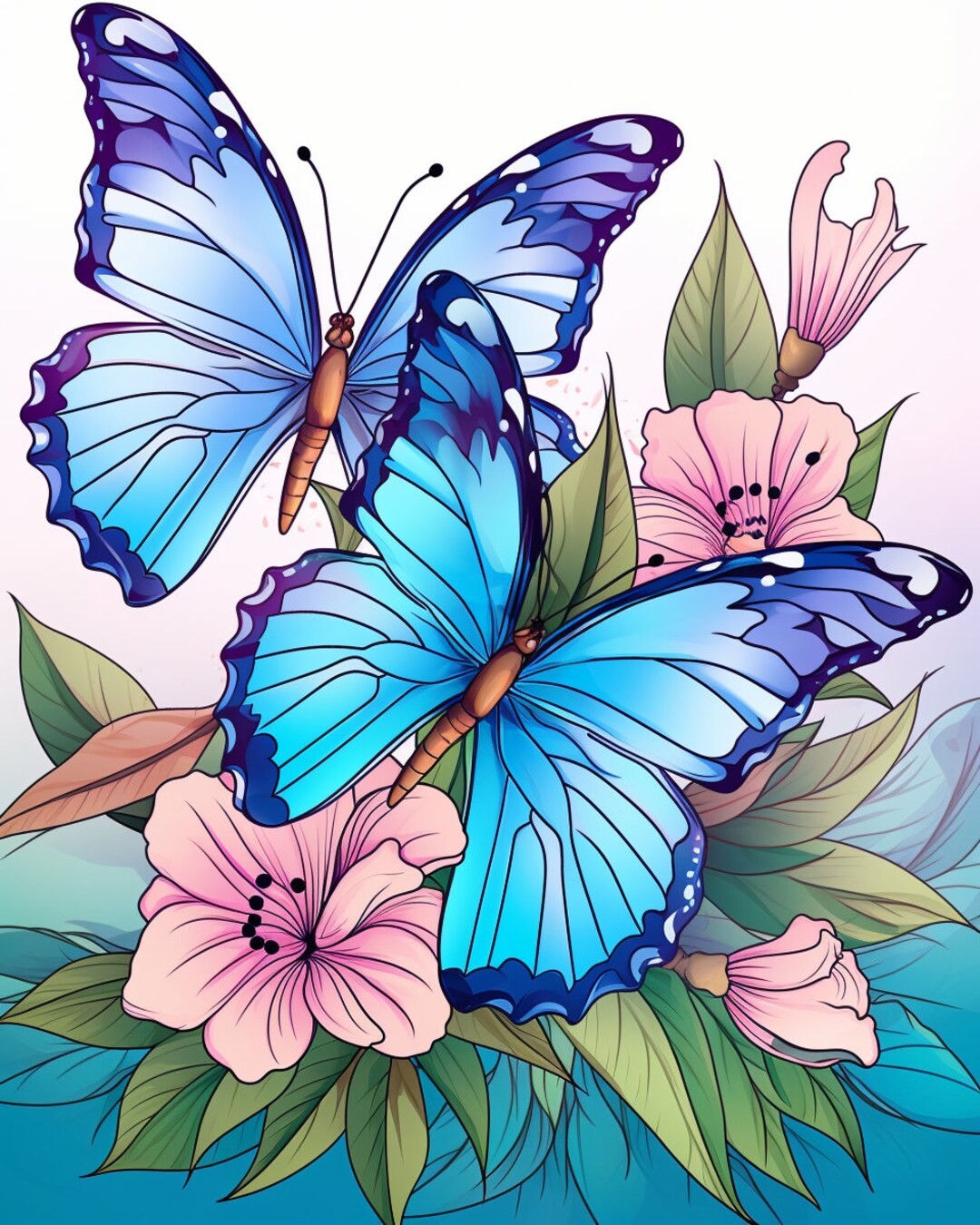 30 Butterfly Coloring Pages - Etsy