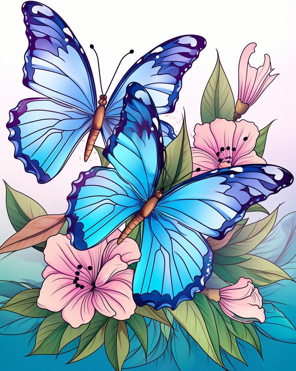 30 Butterfly Coloring Pages - Etsy Canada