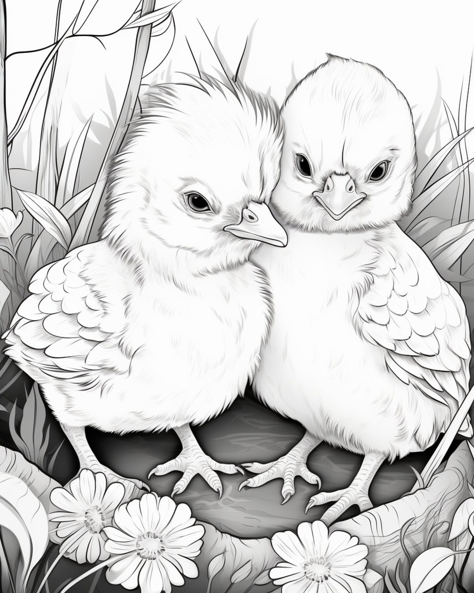 30 Baby Chickens Coloring Pages - Etsy