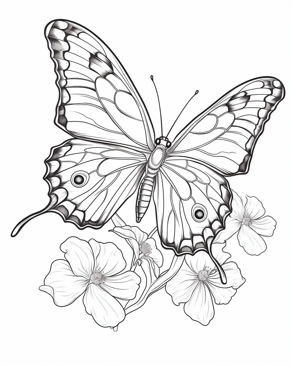 30 Butterfly Coloring Pages - Etsy